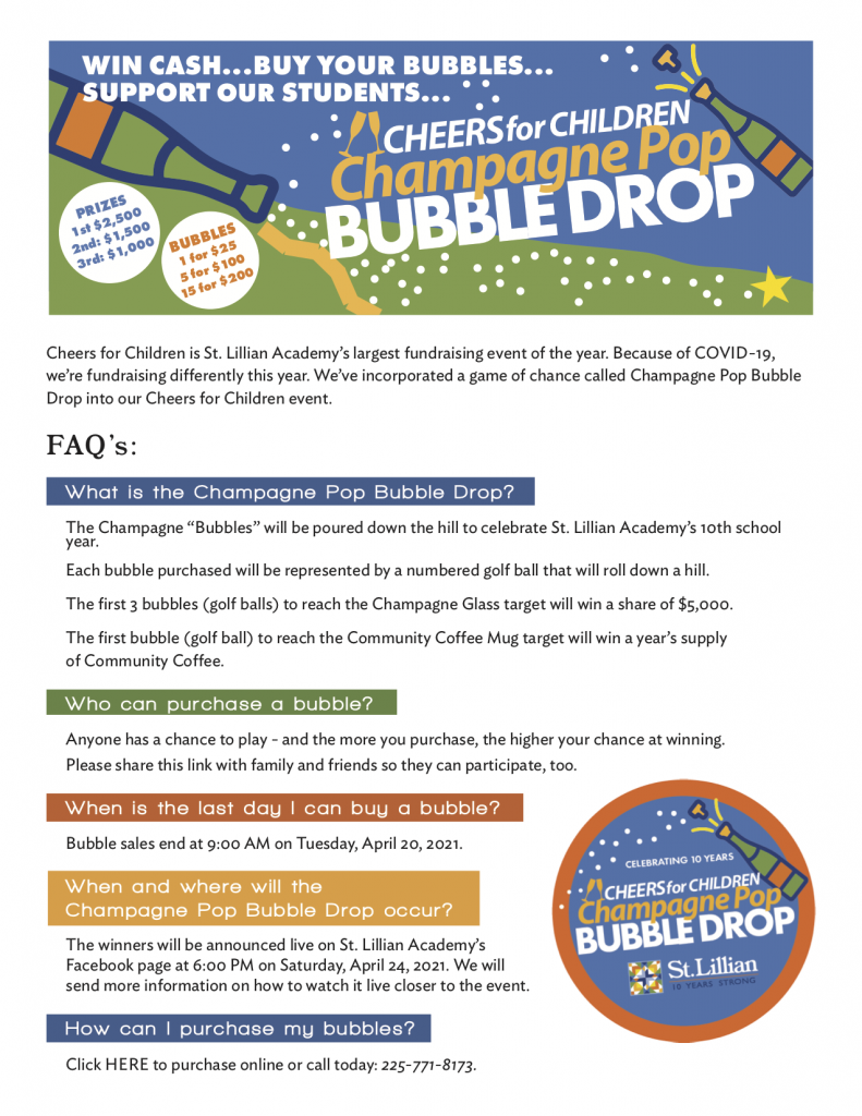 Bubble Drop FAQs - St. Lillian Academy
